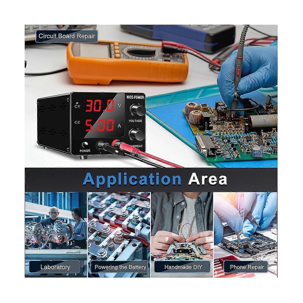 Dc Power Supply Variable, 30v 5a Adjustable Switching Regulated Power ...