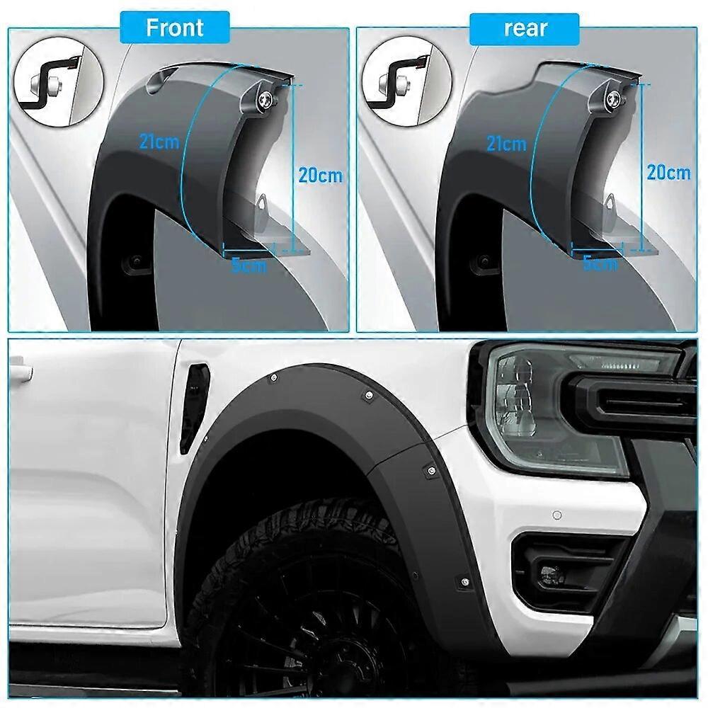 Large covered Fender Flares with black painted Wheel Arch Extension for ...