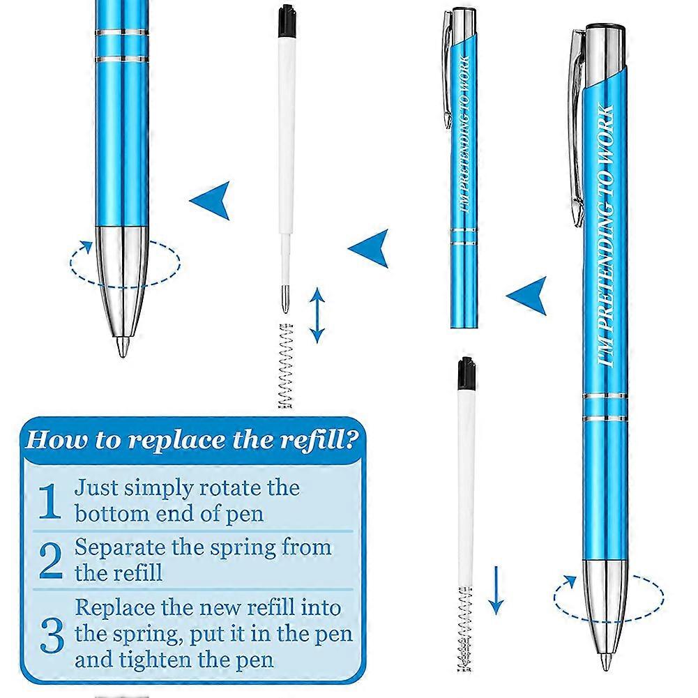 5PCS Funny Pen Set Colored Metal Ballpoint Pen Funny Quotes ...