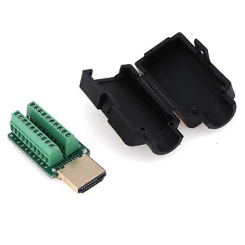 HDMI Male 19P Plug Breakout Terminals Solderless Connector With Cover ...