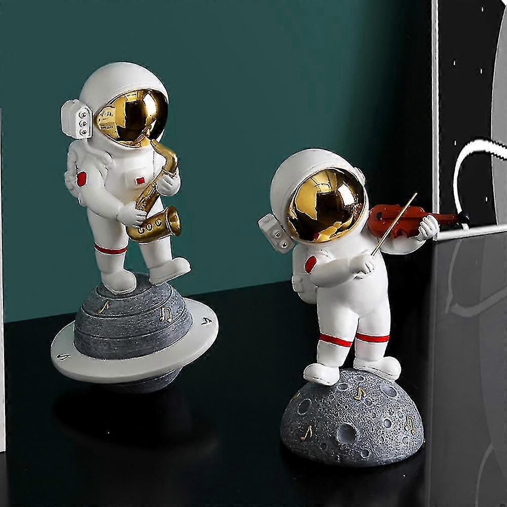 Spaceman Sculptures Resin Music Home Decor Astronaut Model Statue B ...