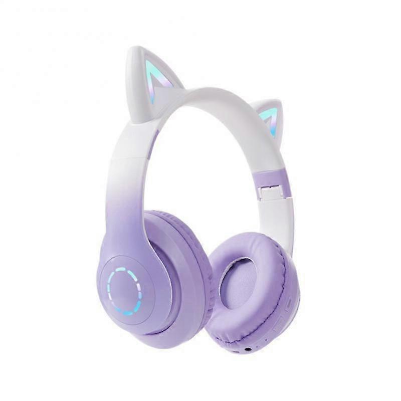 Cute Cat Ears Headphones Wireless Headset with Mic Kid Girl Stereo ...