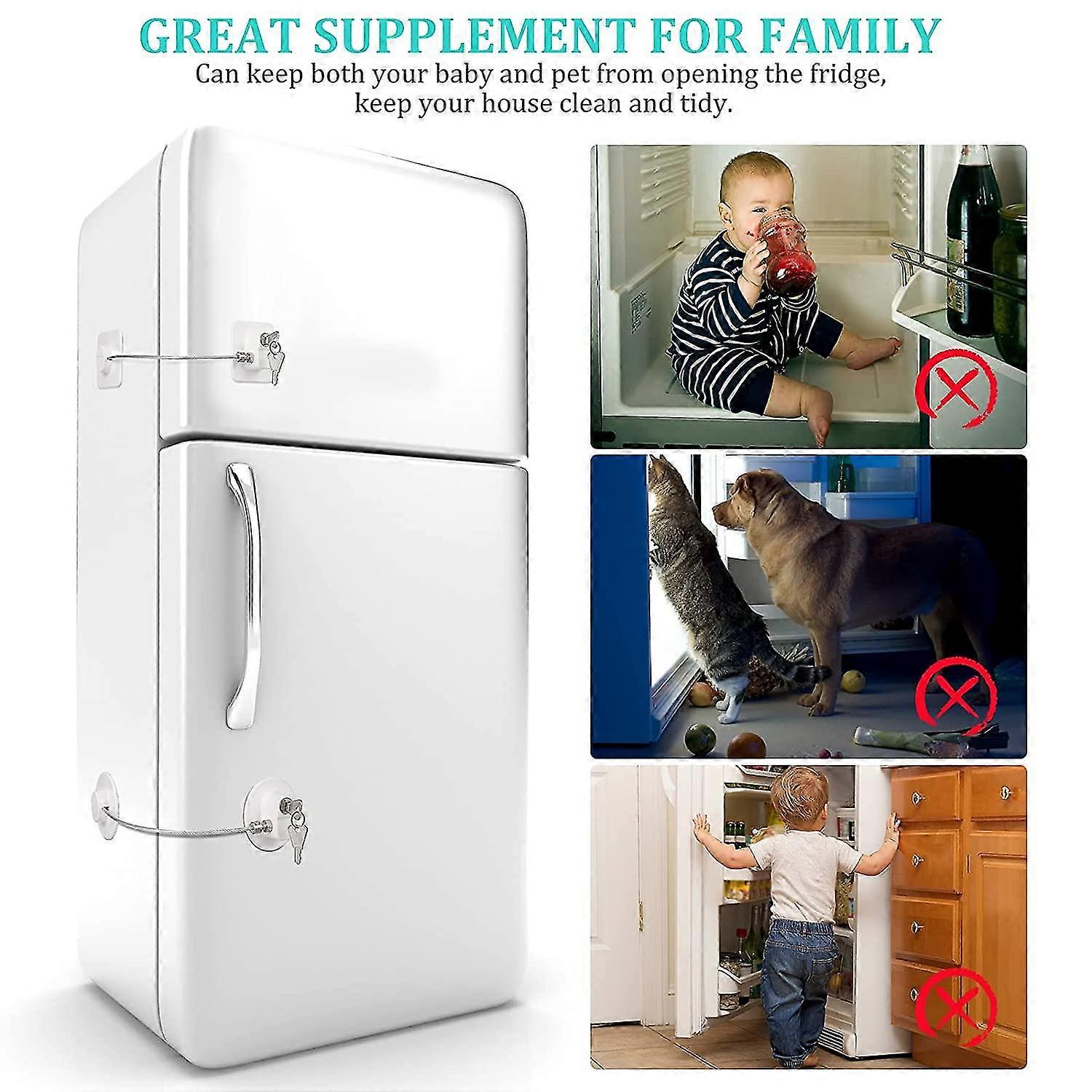 4 Pieces Fridge Lock Refrigerator Lock With 8 Key, Freezer Lock Child ...