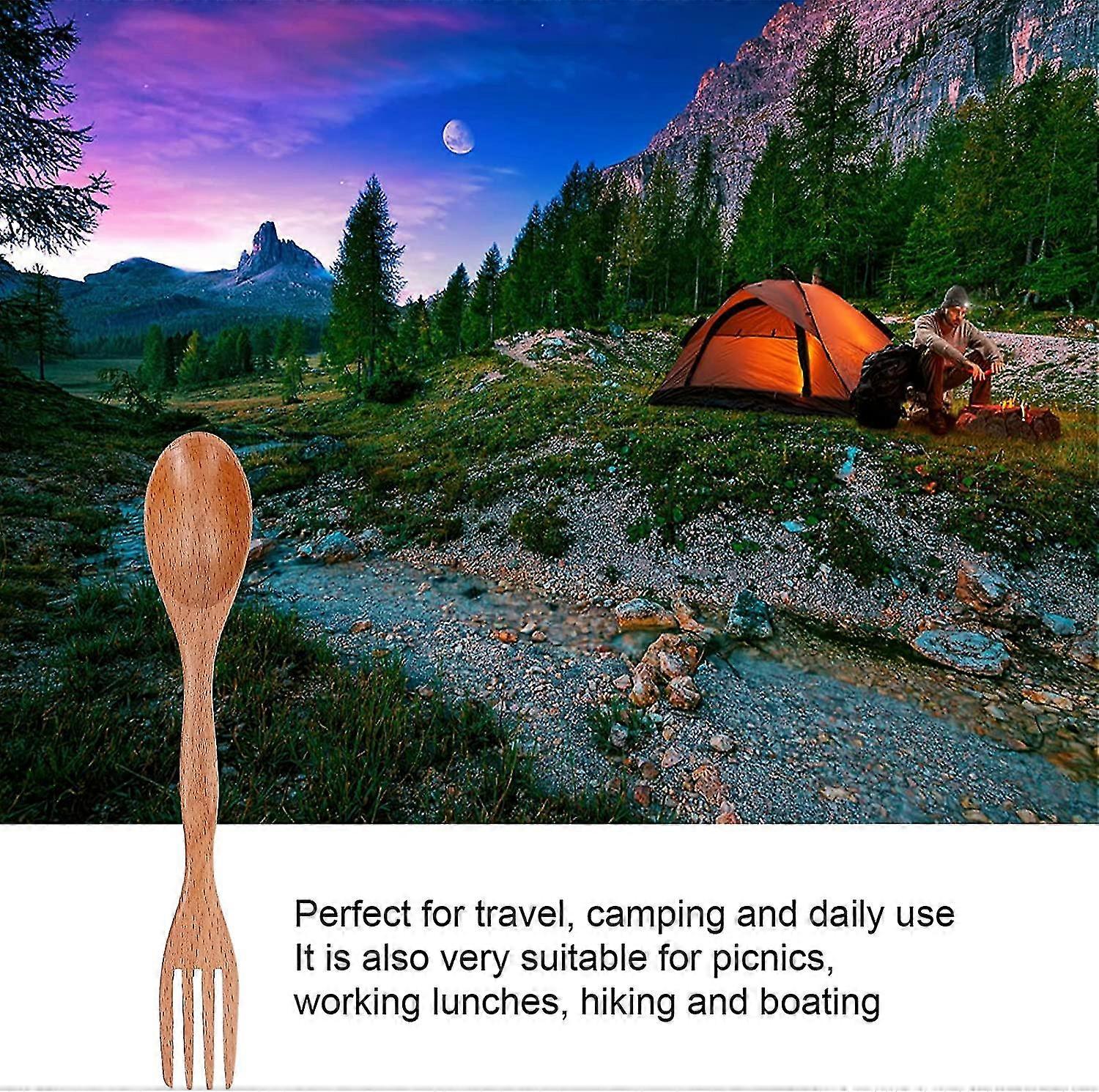 2 In 1 Fork And Spoon Combo Ultra Lightweight Camping Utensil Kitchen ...