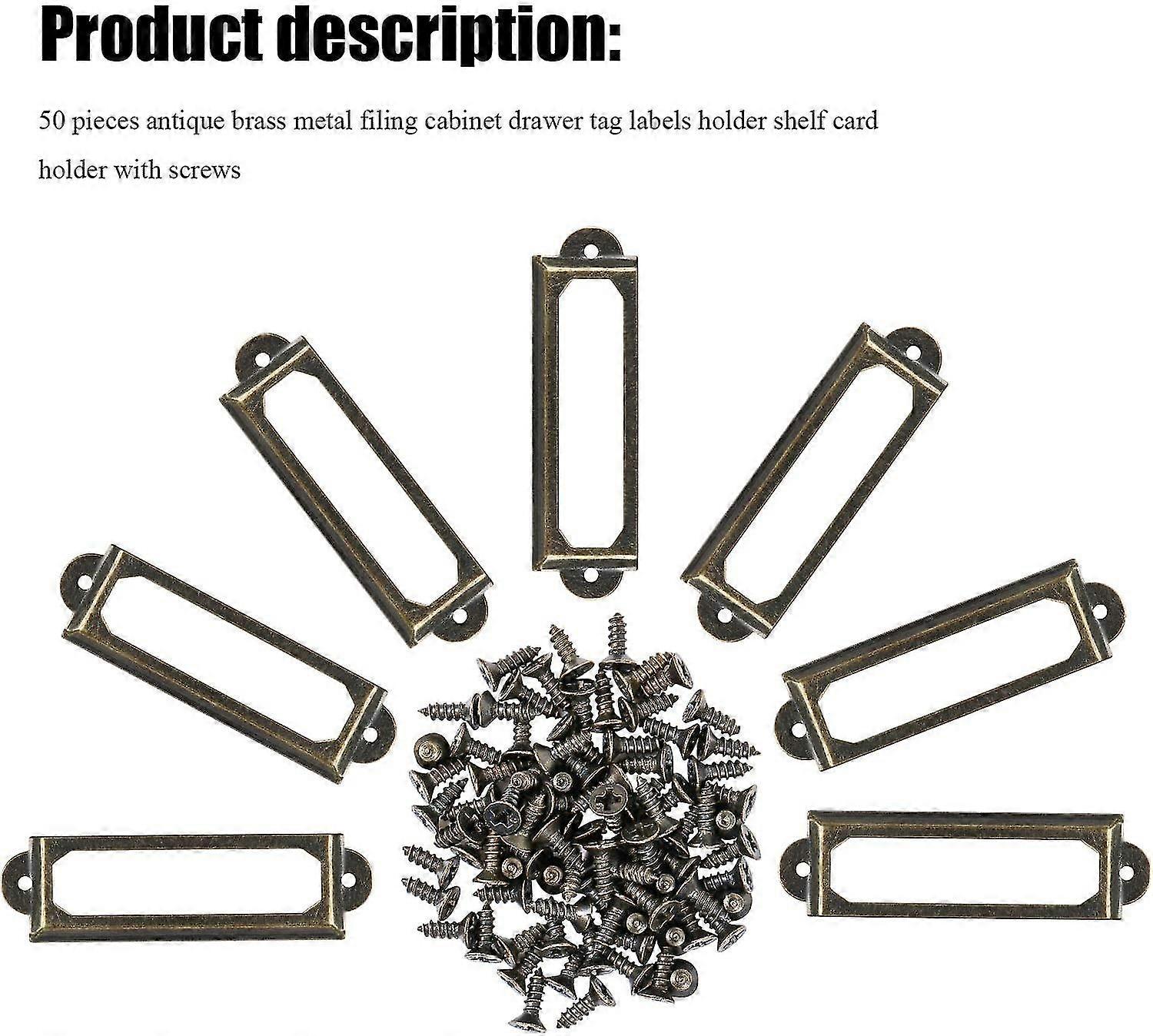 50pcs Metal Label Holders For Furniture Drawers Cabinets Cards ...