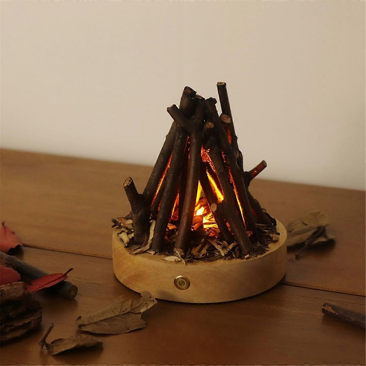 Fake Bonfire Night Light USB Rechargeable 3 Modes Fake Fire Lamp ...
