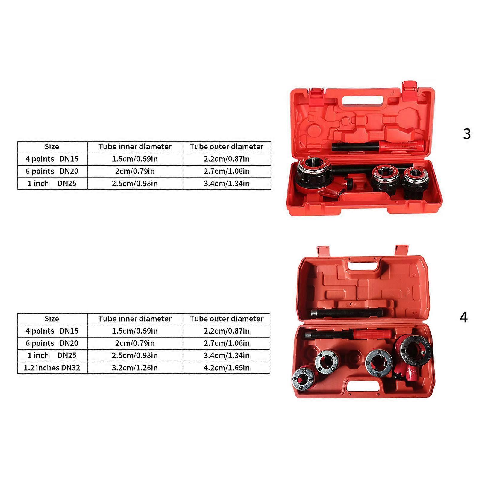 Threading Machine Ratchet Pipe Threader Kit Iron Plastic Pipe Opener ...