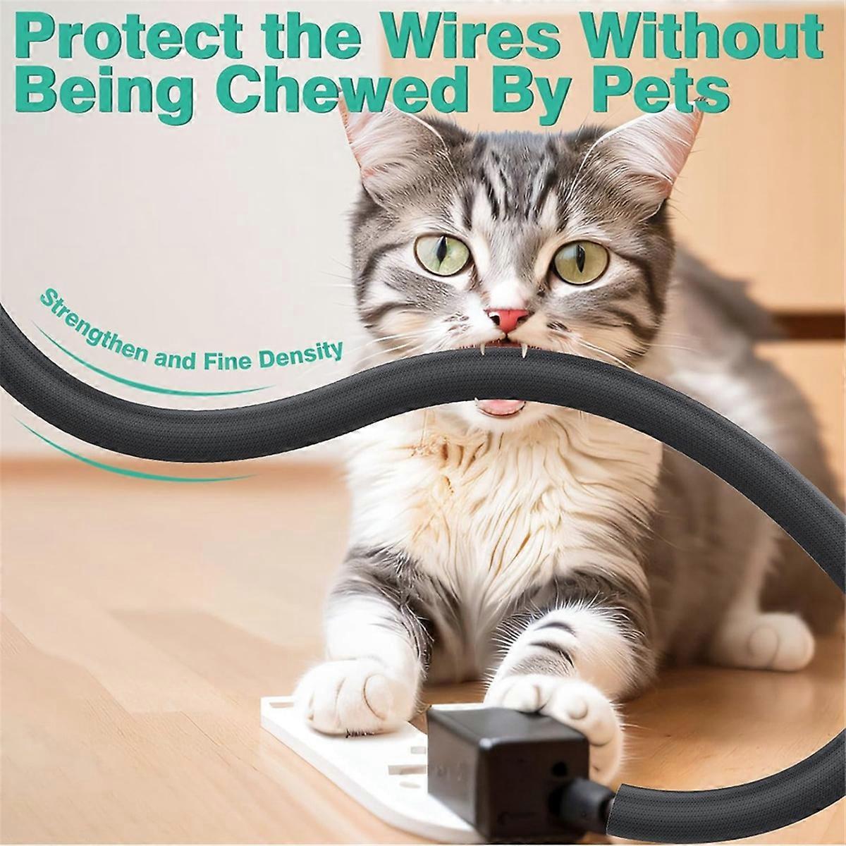 Dog and Cat Cord Protector 10ft ,Cable Sleeve for Easy Cord Management ...