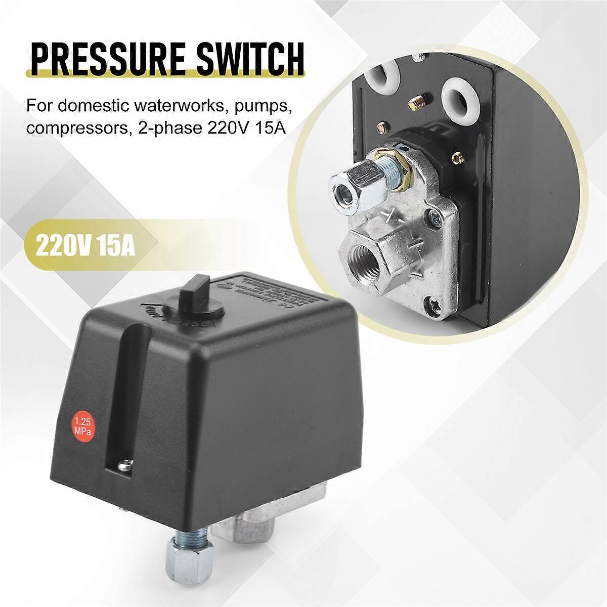 2-Phase 220V 15A pressure 9-12kg Pressure Switch For Compressor Air ...