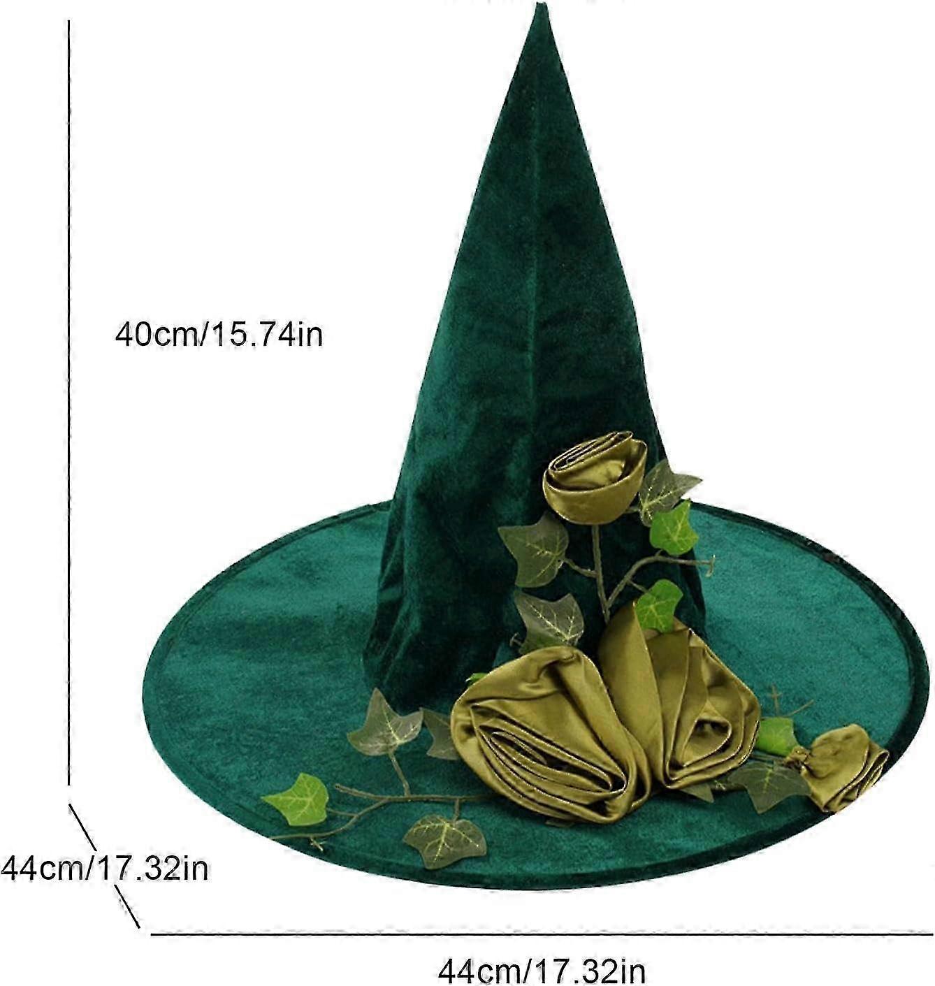 Women's Green Wizard Hat Floral Vine Carnival Costume Accessory | Fruugo UK