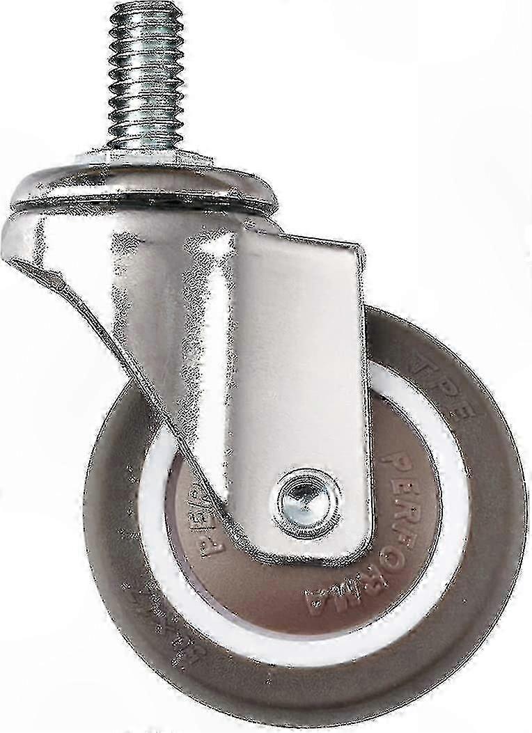 4-Pack TPE Threaded Swivel Wheels, 25mm Soft Rubber Casters with M6 X ...