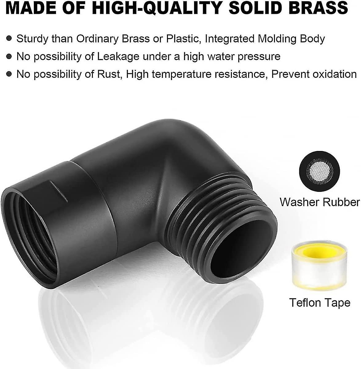 Hand Shower Elbow Adapter For 90 Degree Shower Arm Matte Black | Fruugo UK