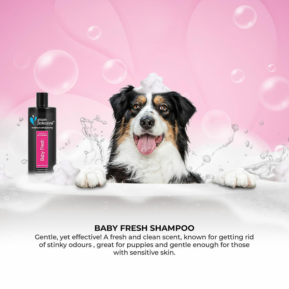 Groom Professional Baby Fresh Dog Shampoo - Baby Powder for Sensitive ...