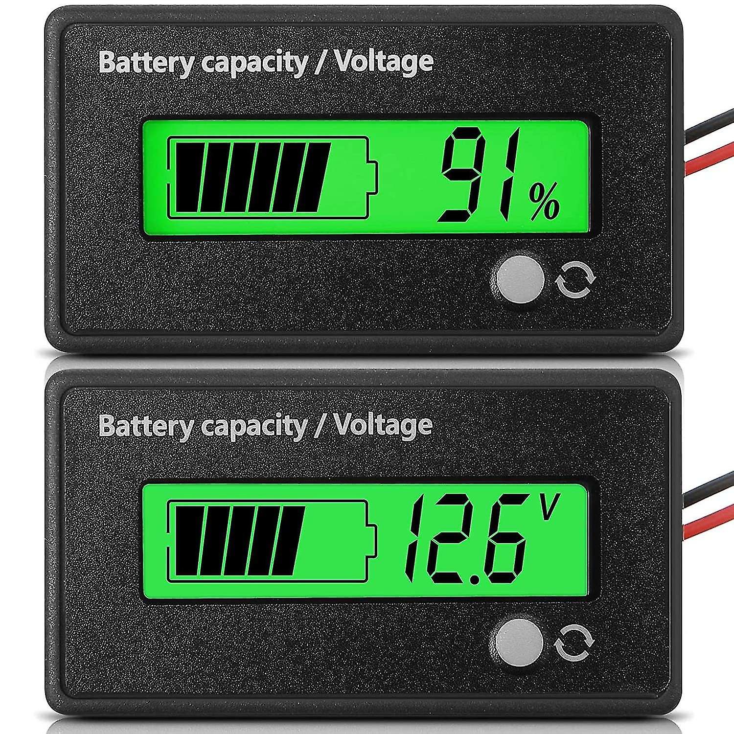 2 Battery Meter DC 12V 24V 36V 48V 72V with Alarm, Battery Capacity ...