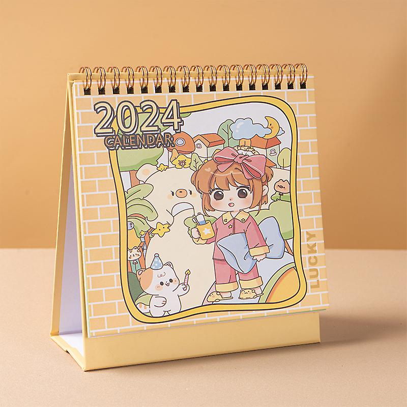 Cartoon Creative Desk Calendar Desktop Cute Girl Almanac Countdown ...