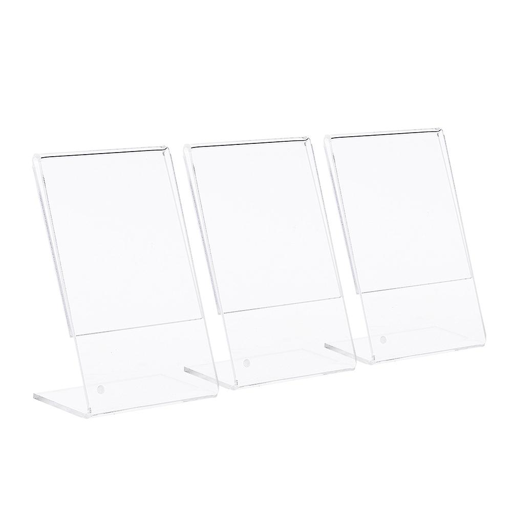 3 Packs 3inches L-shape Acrylic Photo Frame Transparent Mini Stand ...