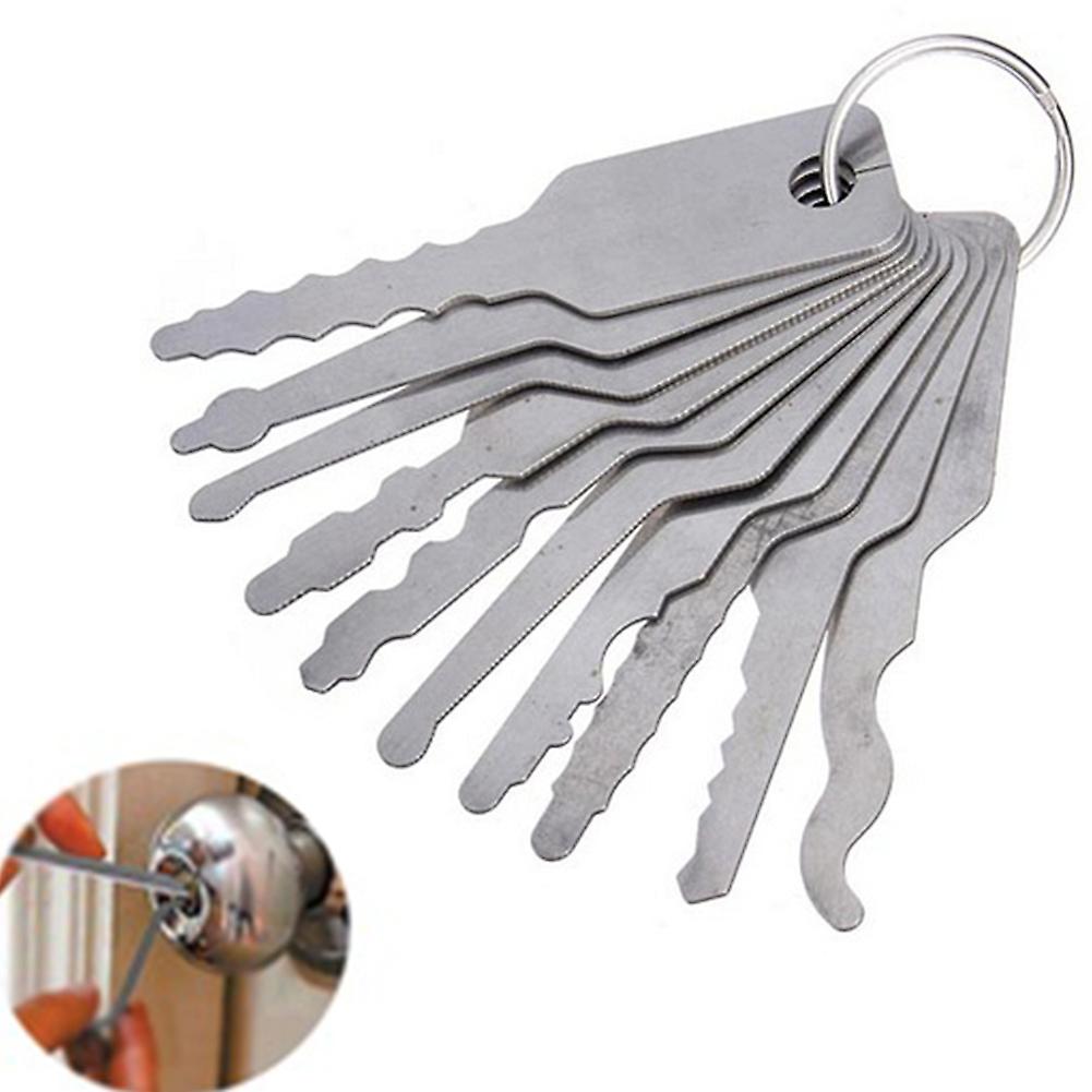 ZHOUBA 10 Pcs Keys Lock Pick Set for Double Sided Car Lock Opener Auto ...