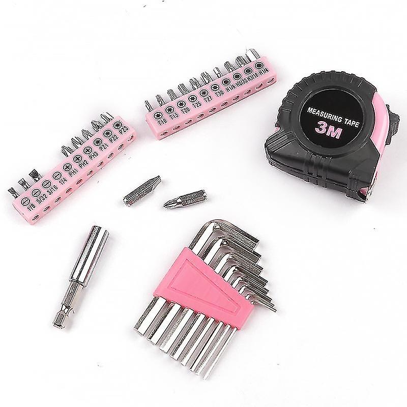 39-piece Pink Tool Box For Women, Complete And Portable Diy Kit With ...