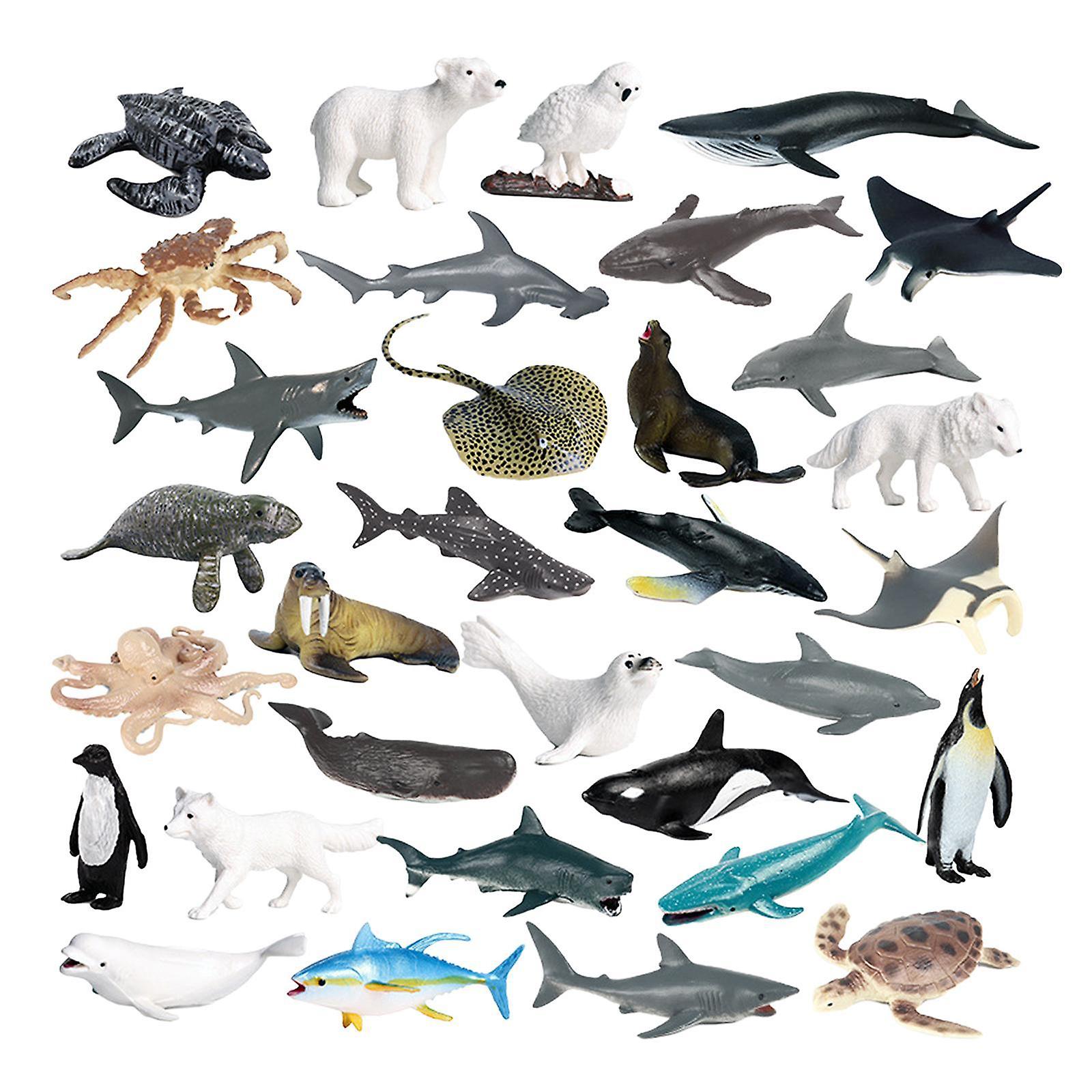 32Pcs Figures Fake Sea Animals for Boys and Girls Party Favors Teaching ...