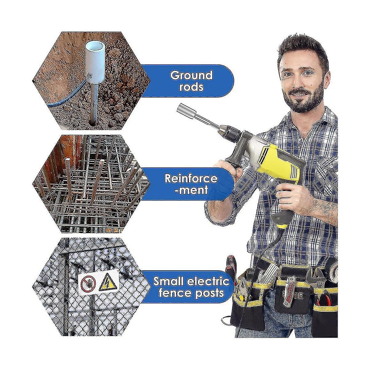 Sds-max Ground Rod Driver, 30mm Heavy Duty Steel Drill Bit Driver,for ...