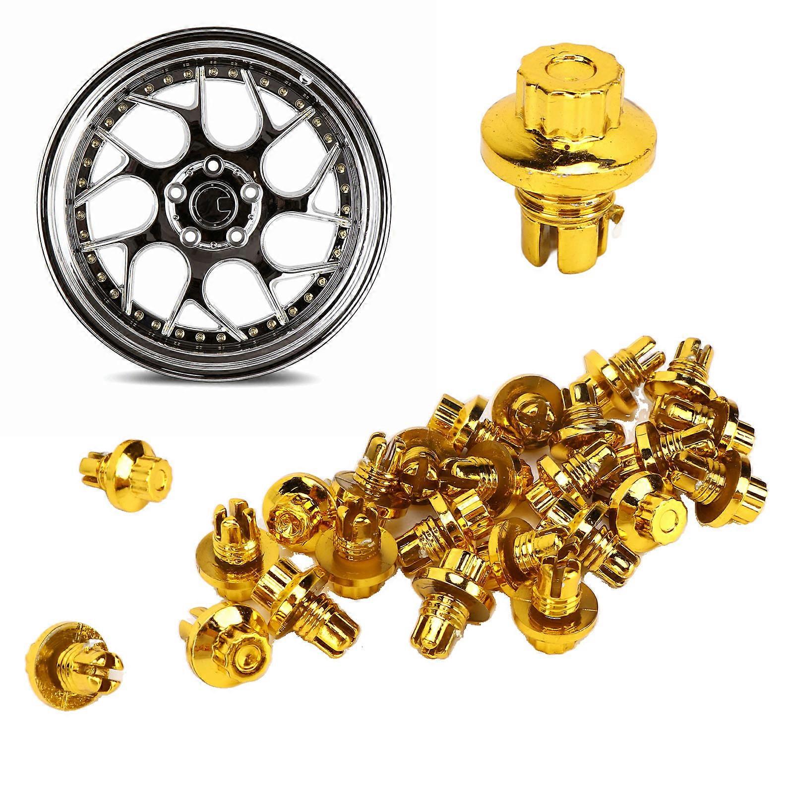 25pcs Wheel Rim Rivets Gold Abs Wheel Lip Rivets Nuts For Ah Ds Series ...