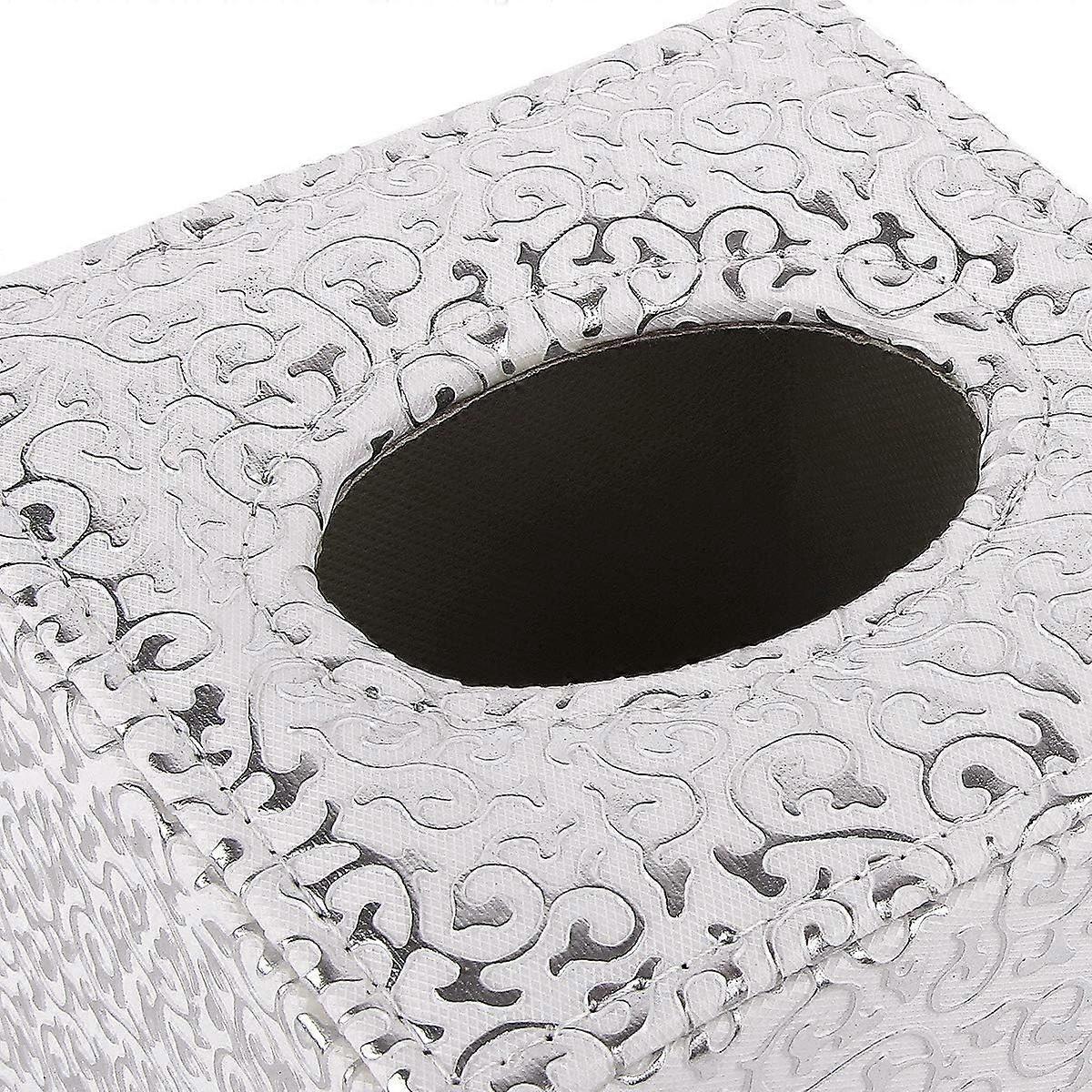 Tissue Box Cover PU Leather Cube Tissue Holder - Household Office ...