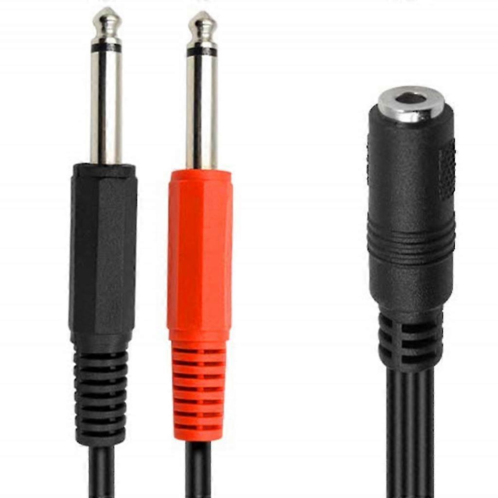 3.5mm 1/8-inch Stereo Trs Female To 2 Dual 6.35mm Mono Ts Female Y Splitter | Fruugo UK