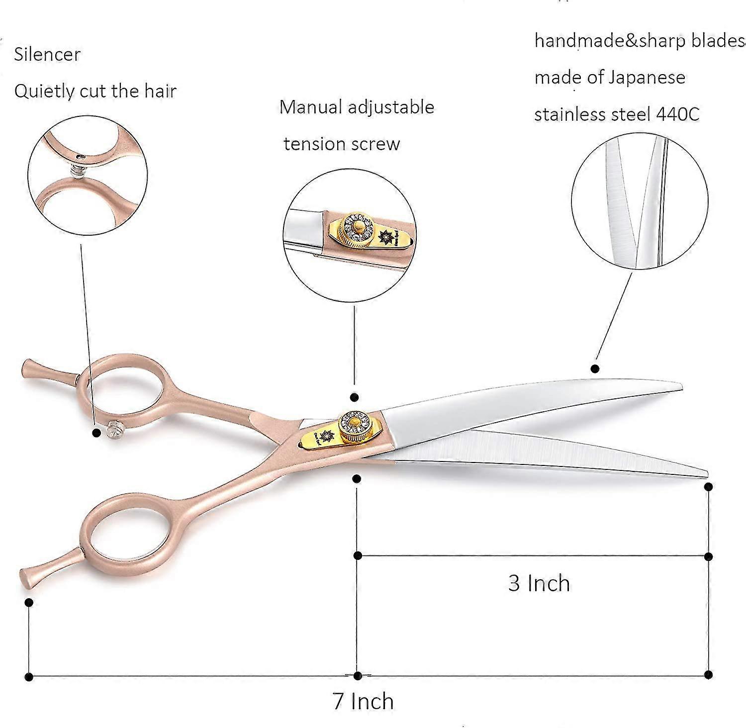 For 2024 Dog Scissors 7 Inch - Professional Pet Grooming Set Japanese ...