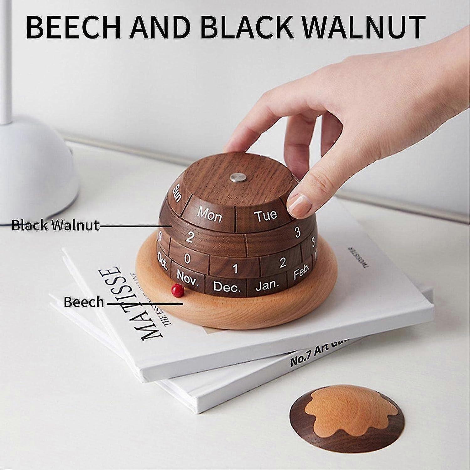 Wooden Permanent Calendar, Planet Shaped Wood Permanent Calendar, Month ...