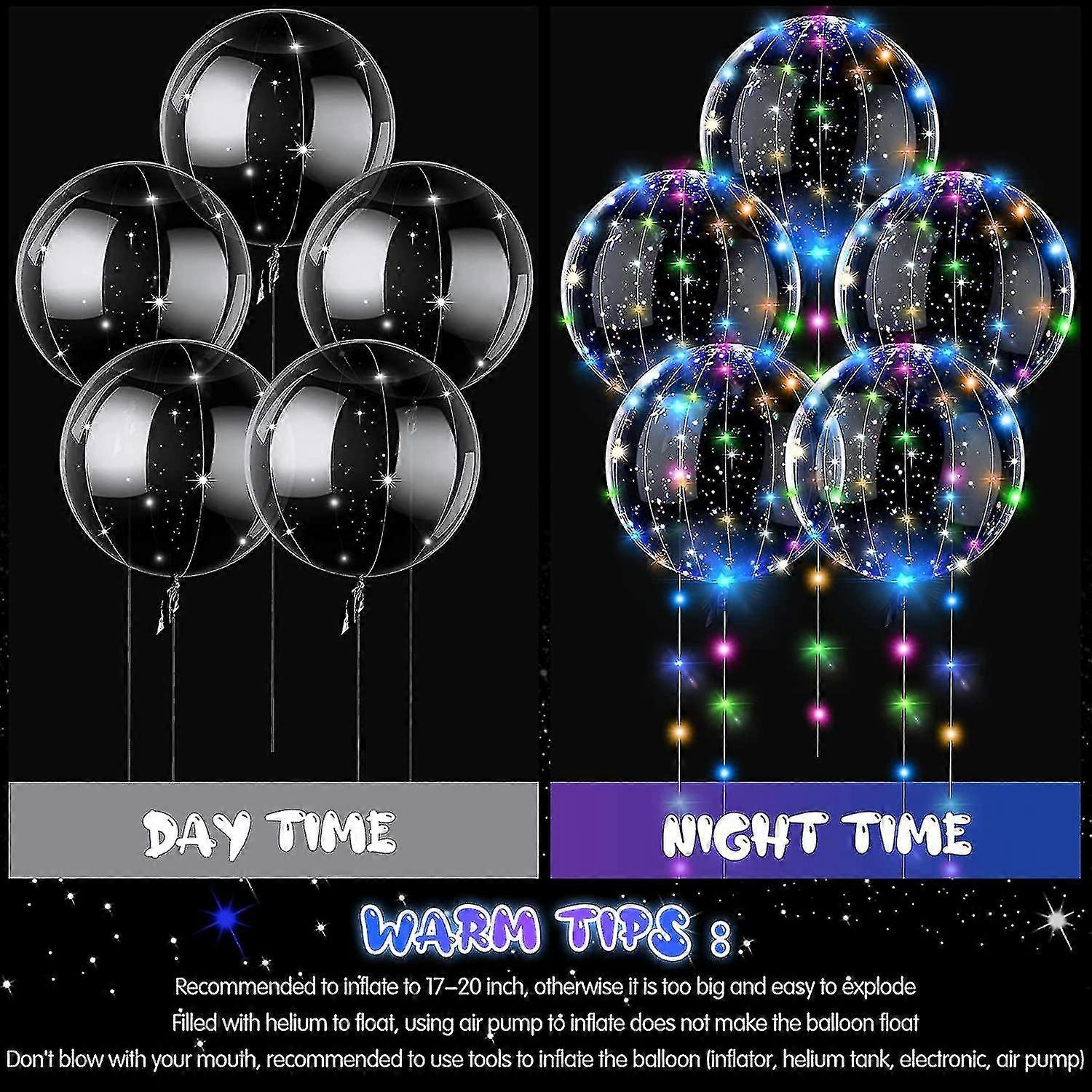 Led Balloons 40 Sets, Led Light Up Bobo Balloons 20 Inches With String ...