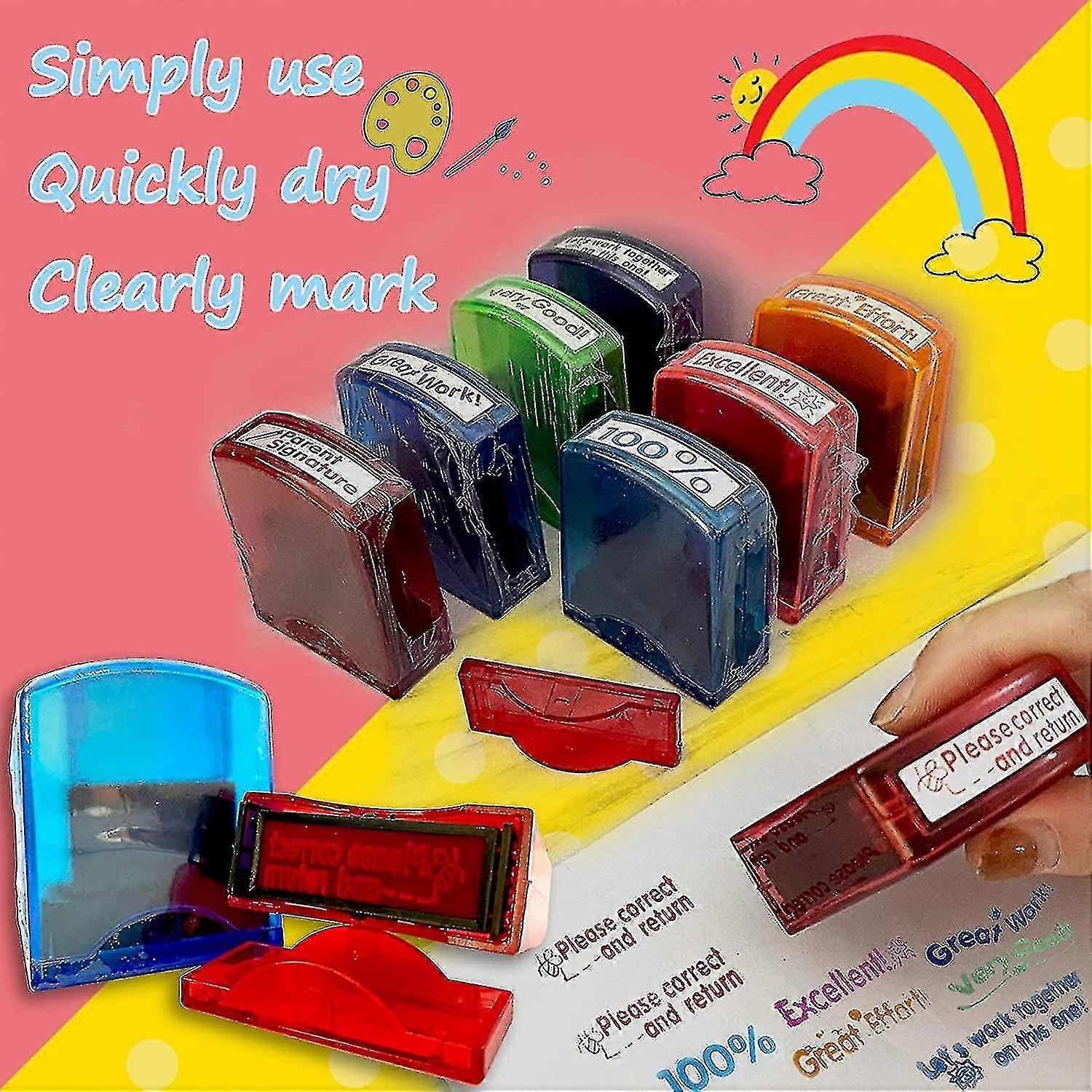Self-inking Teacher Stamps For Grading Teacher Good Job Stamp For Classroom Parent Signature For ...