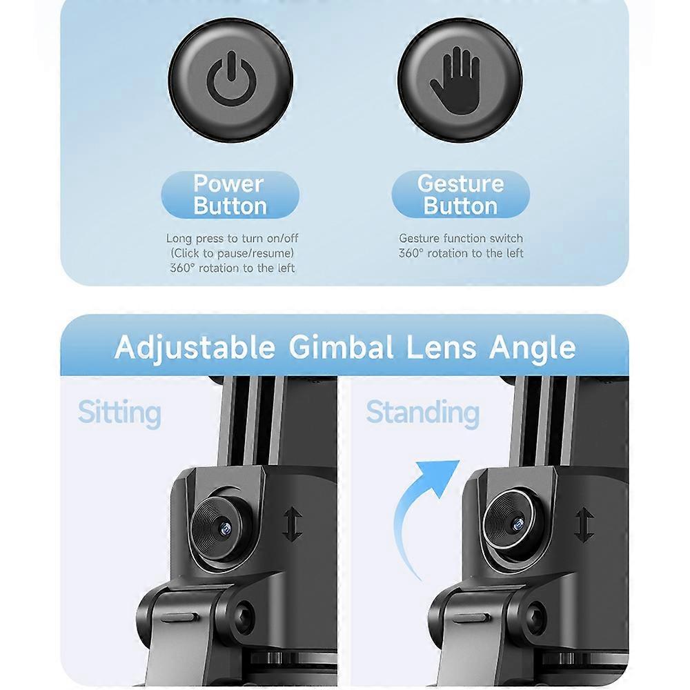 C17 Smart AI Tracking Anti-Shake Gimbal Tripod Selfie Stick Quad-Leg ...