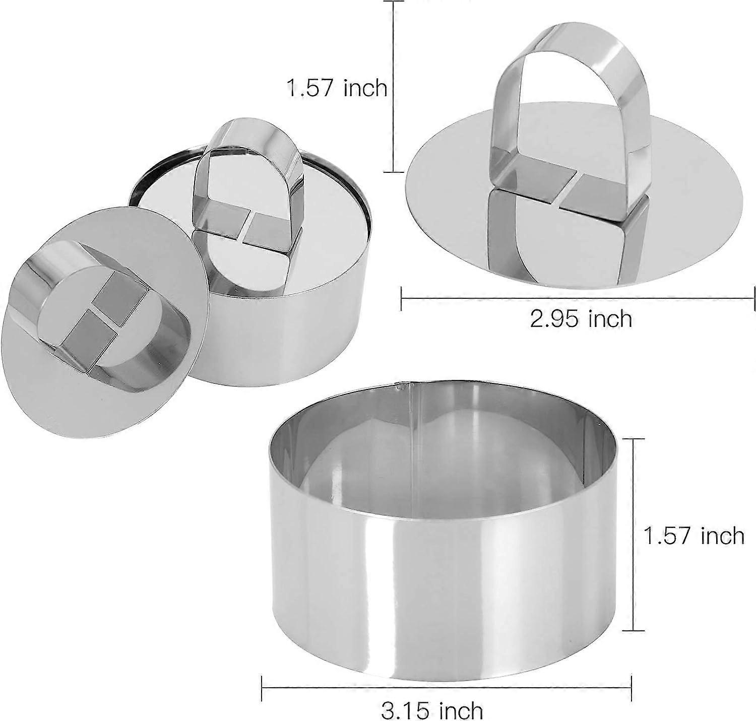 Stainless Steel Cake Rings, 3 X 3 Inch Dessert Mousse And Baking Mold ...