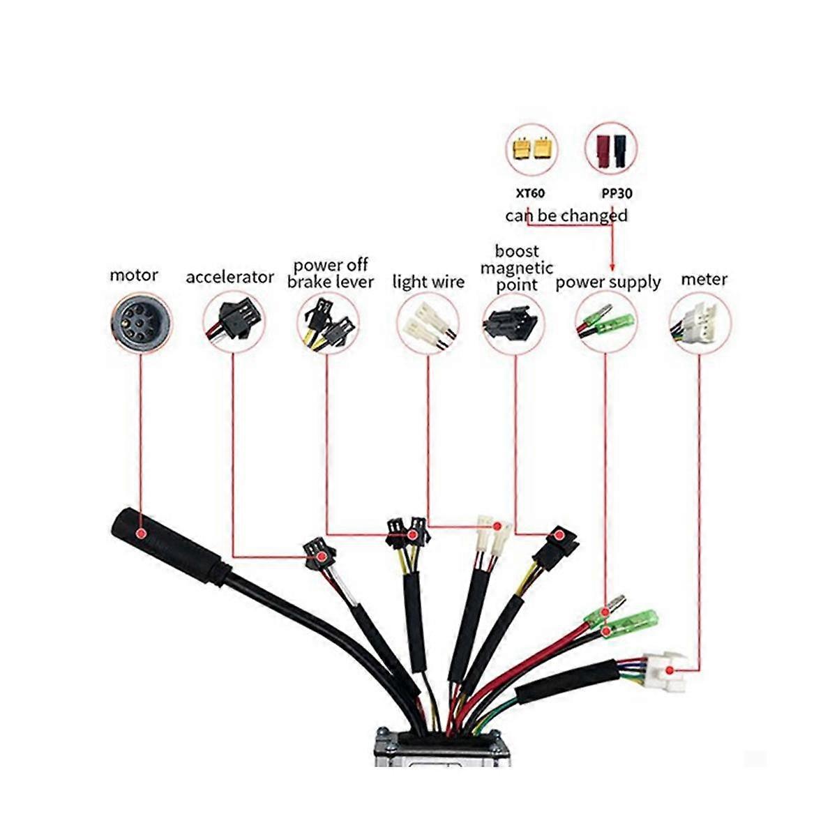 Electric Bicycle KT-22A Controller 36V/48V 9 Tubes Square Wave SM ...