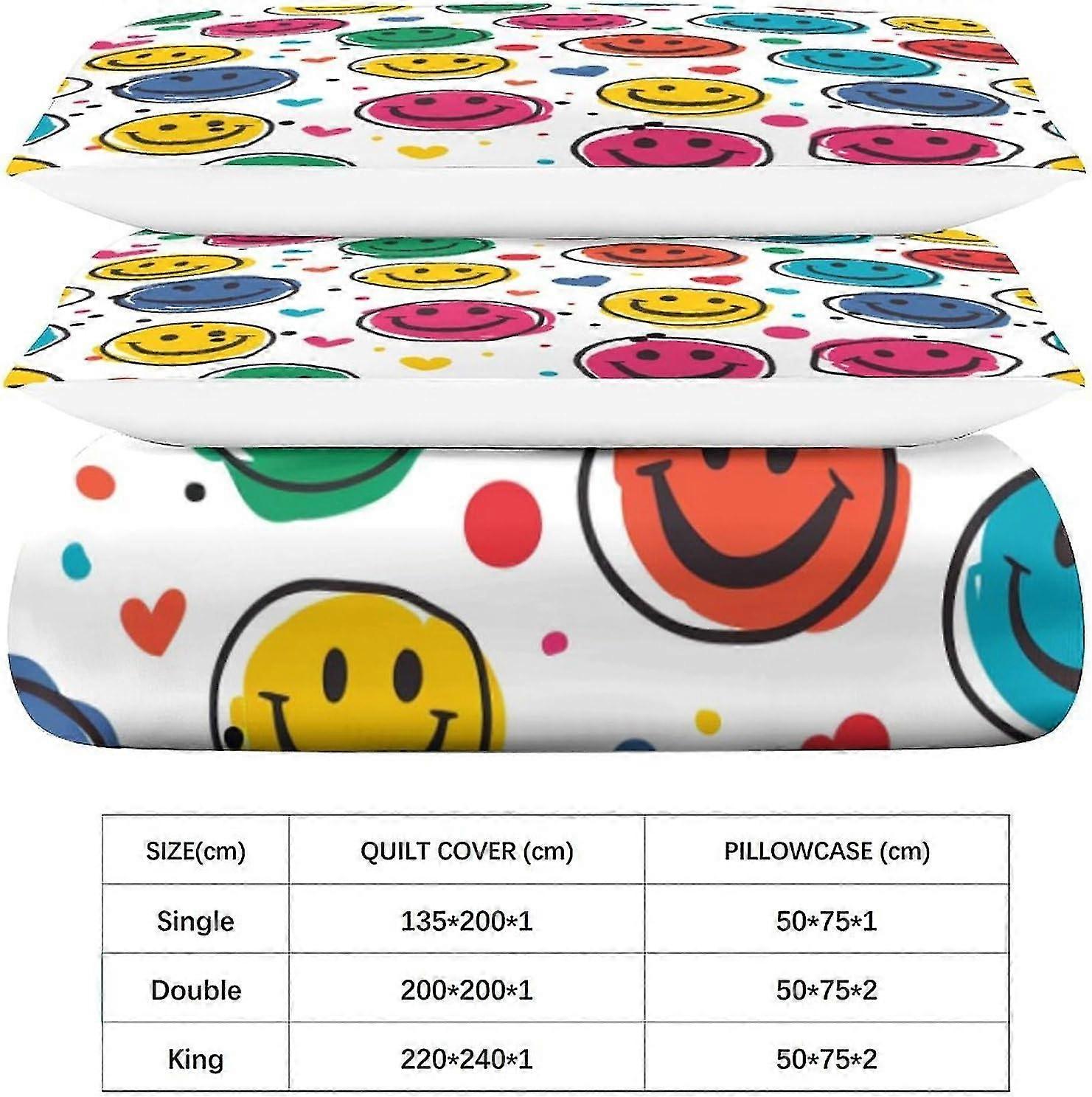 o4718 Bed Sheets Smile Shape Doodle 3D Printed Duvet Cover 3 Pieces ...