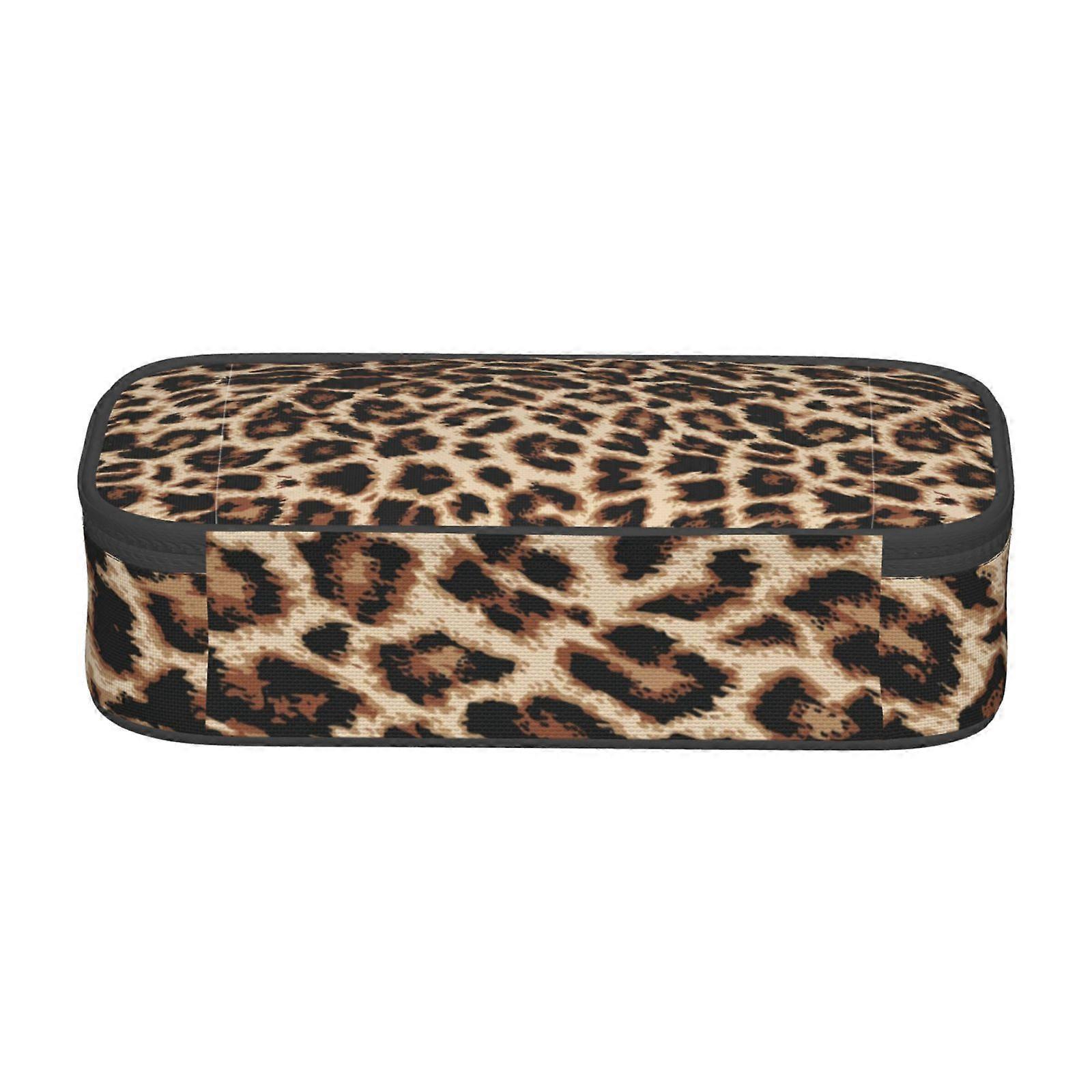 Funny Leopard Animal Print Pencil Case Big Capacity Pencil Pouch Makeup ...