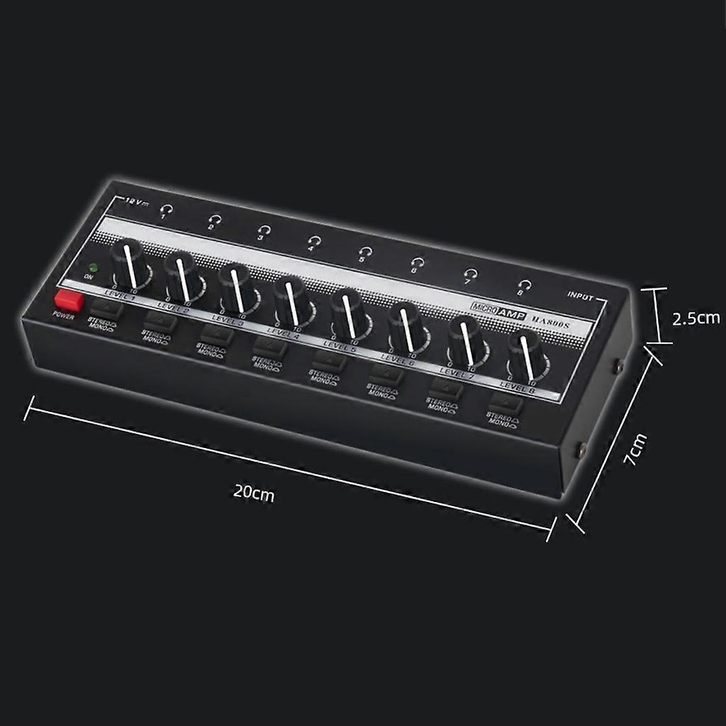Professional 8 Channel Headphone Amplifier Independent Volume Control ...