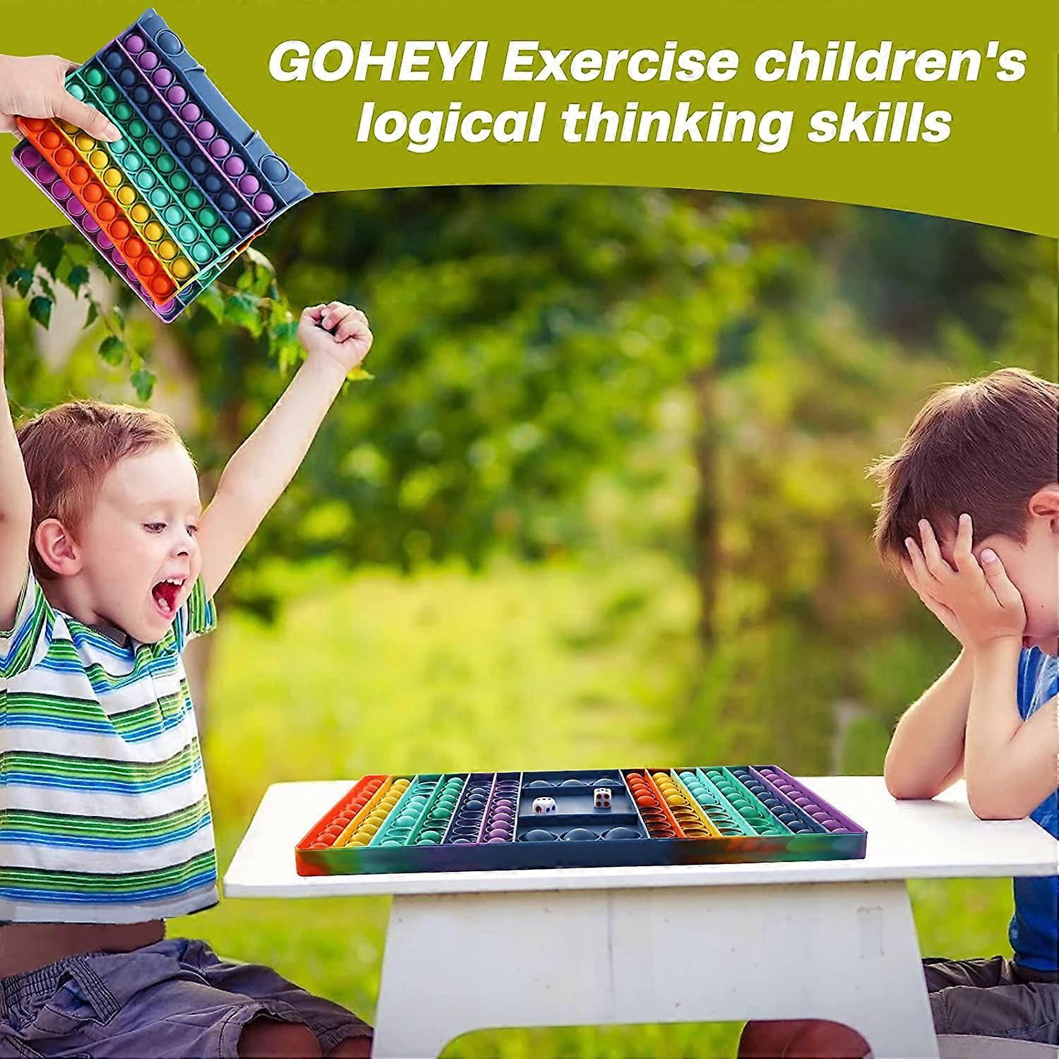 Big Pop Game Fidget Toy, Pop Rainbow Chess Board Fidget Popper Toy ...