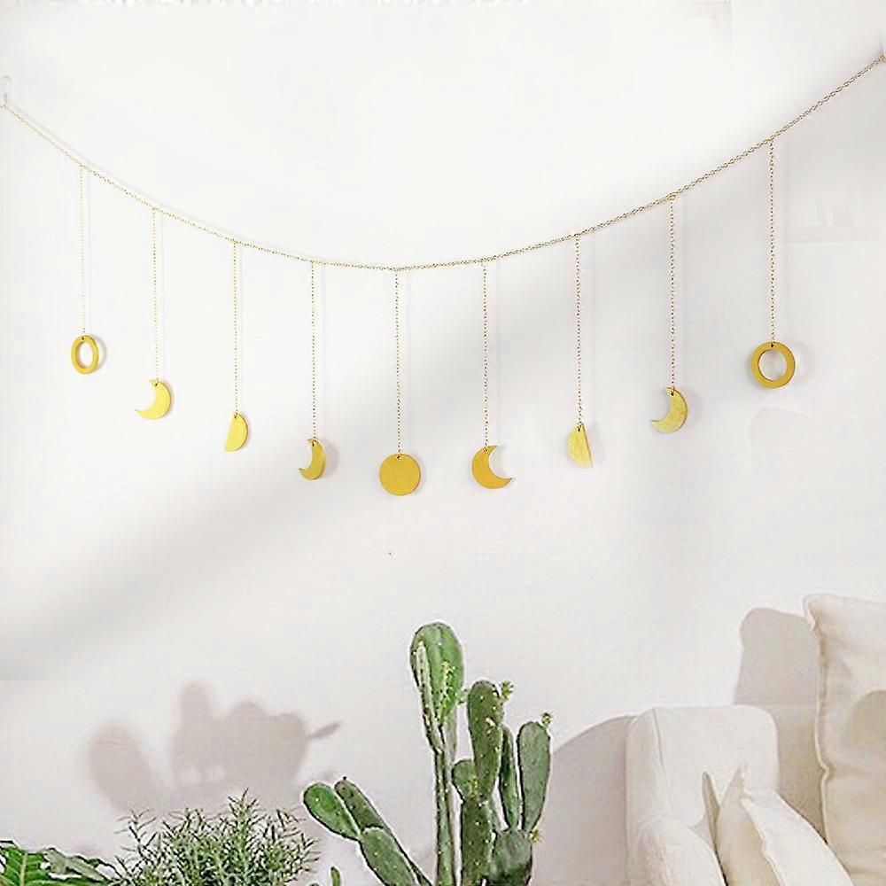 Hand Hammered Moon Phase Garland Wall Hanging Lunar Cycle Hammered Moon ...