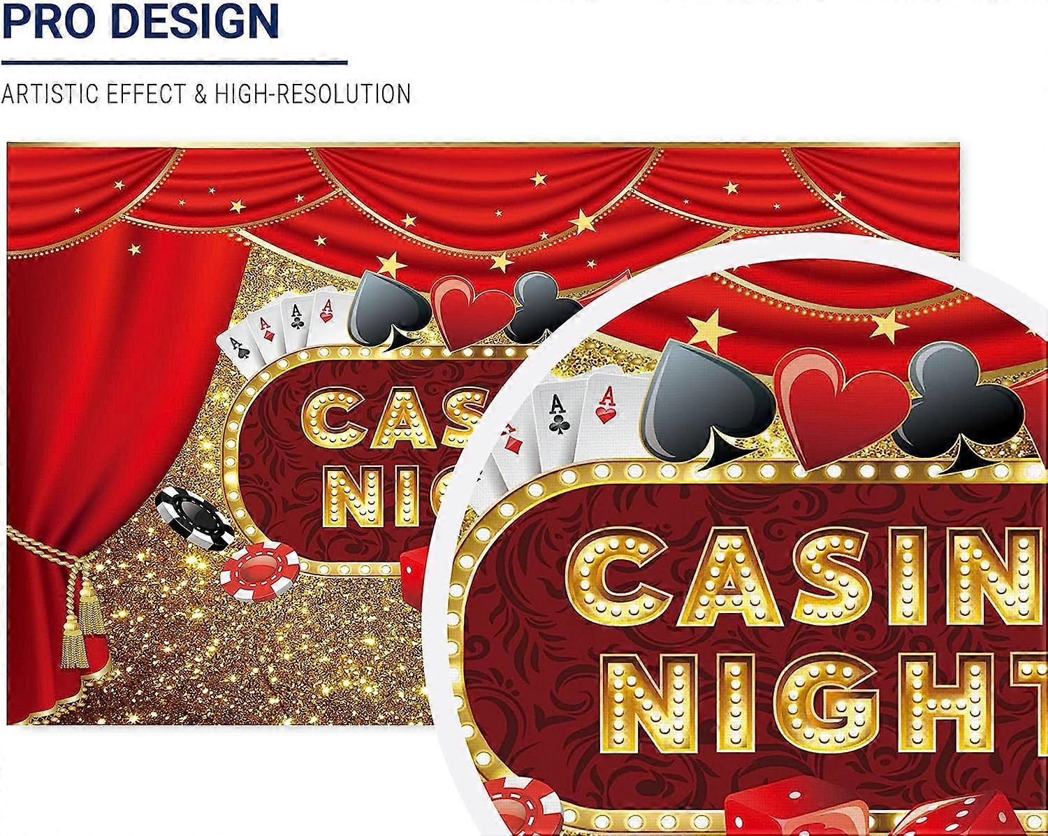 Casino Night Party Backdrop Carnival Party Banner Playing Cards Red ...