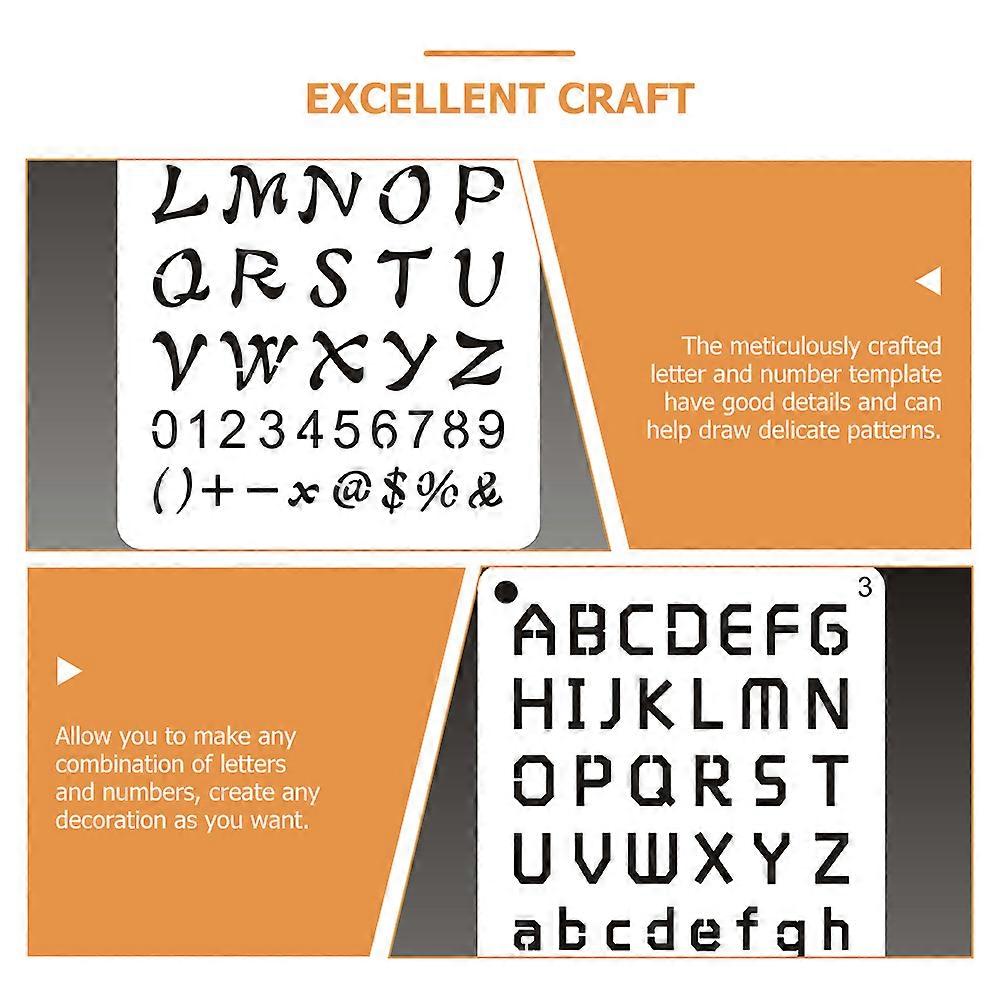 8 Pcs Letter Molds Number Templates Alphabet Drawing Stencil Drawing ...