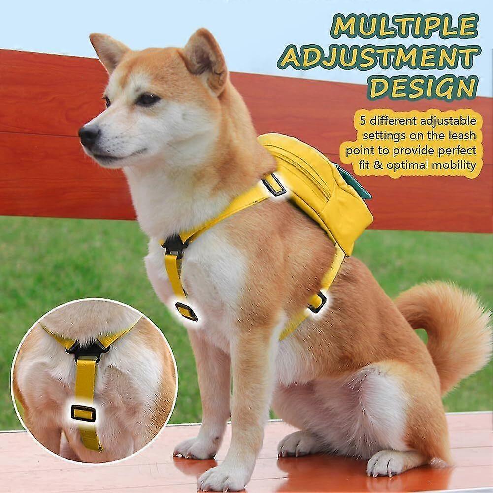 Dog Backpack Harness with Leash, Pet Puppy Backpacks Carrier Bulid-in ...