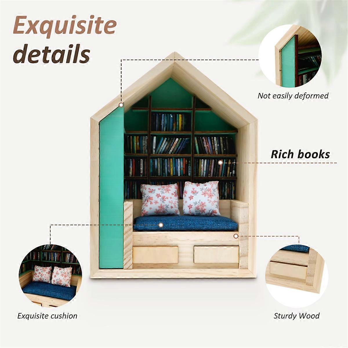 Stress Relief Bookshelf Wood Mini Study Display Cabinet with Two ...