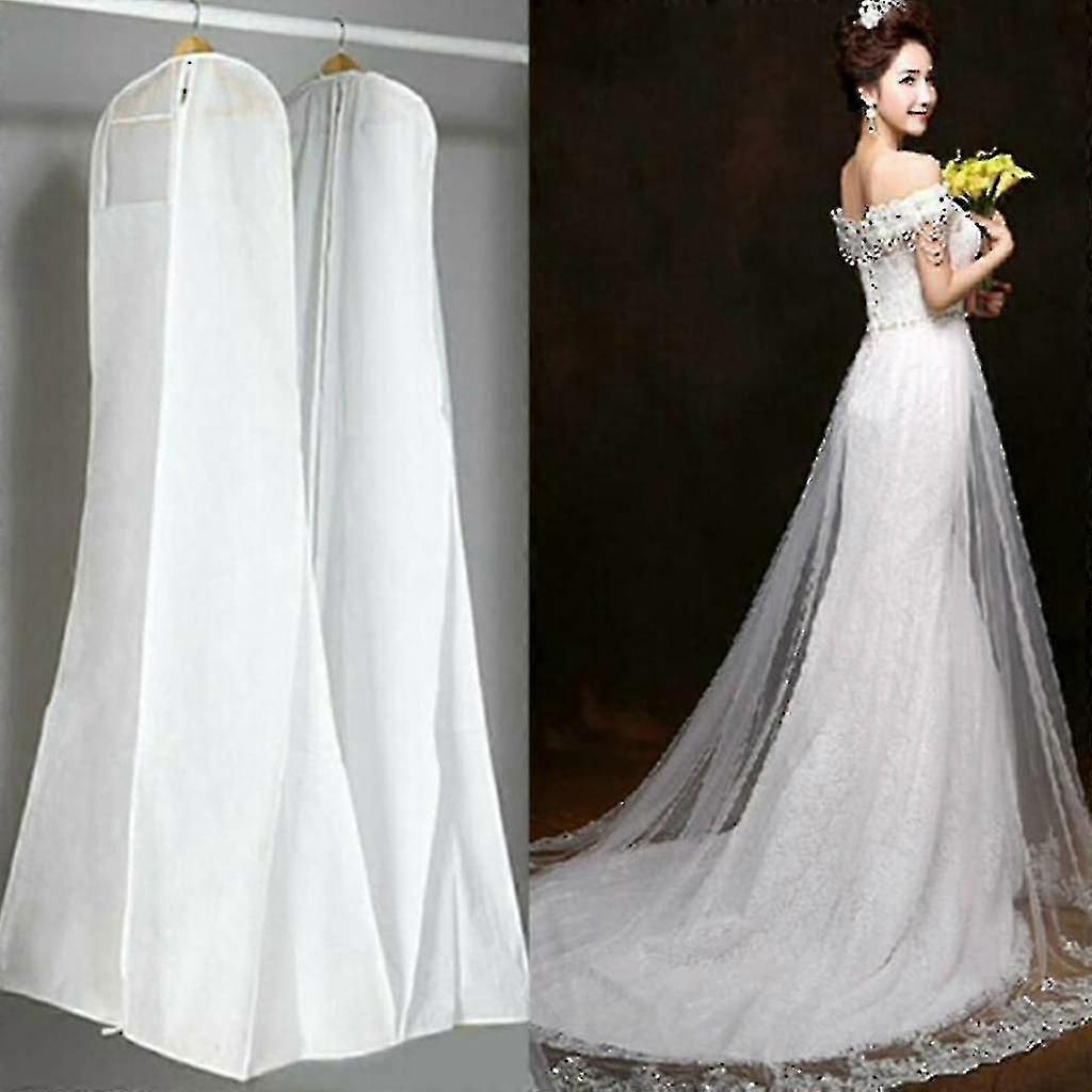 Breathable Garment Bag For Wedding Dresses - White - 180 Cm | Fruugo UK
