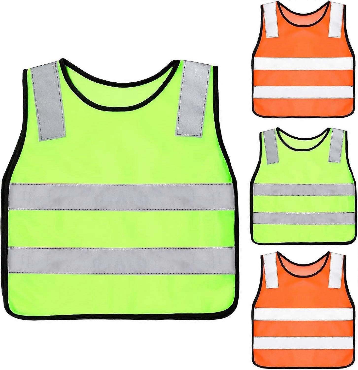 4 Pieces Kids Reflective Vest Child Safety High Visibility Vest ...