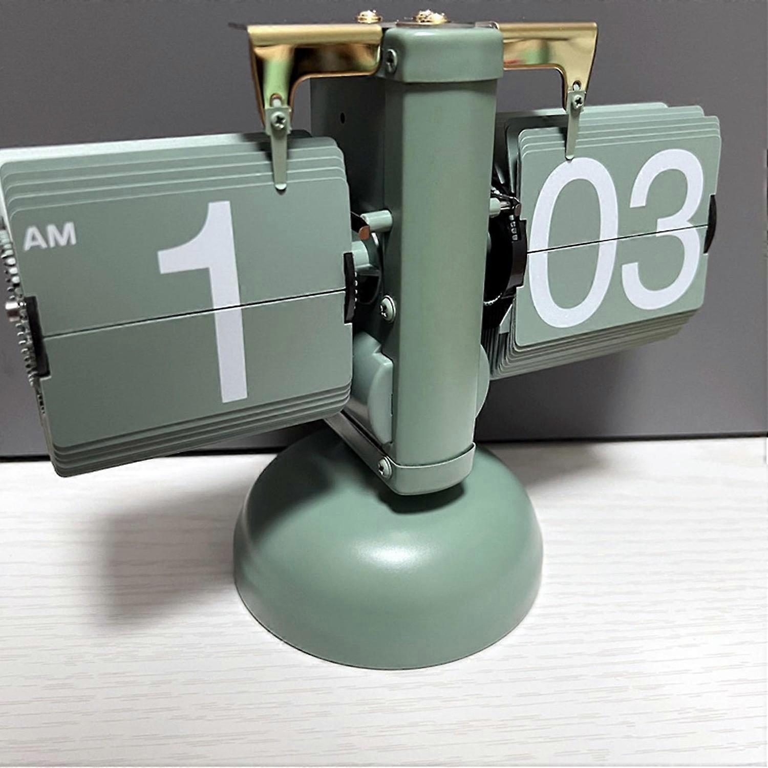 Retro Auto Flip Clock Living Room Desk Clock Balance Mechanical Flip ...