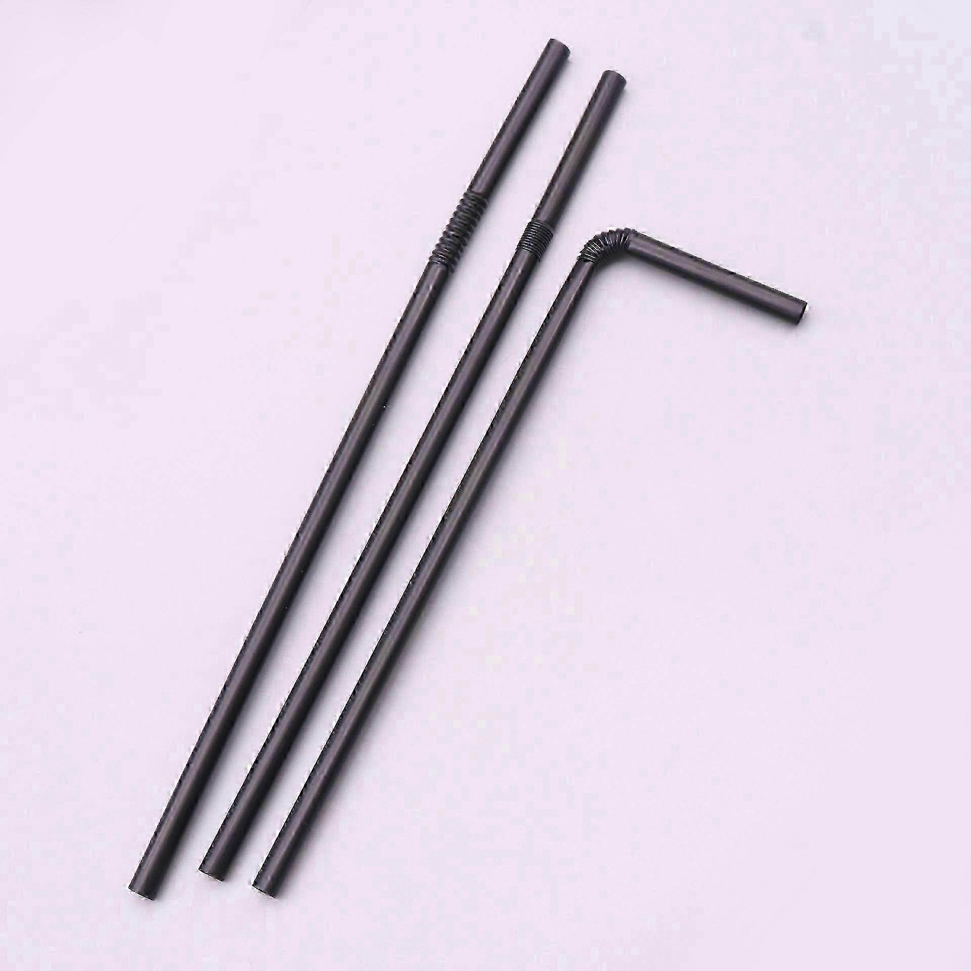 2025 New Models 500 Count Black Plastic Bendable Straws 6mm x 21cm ...