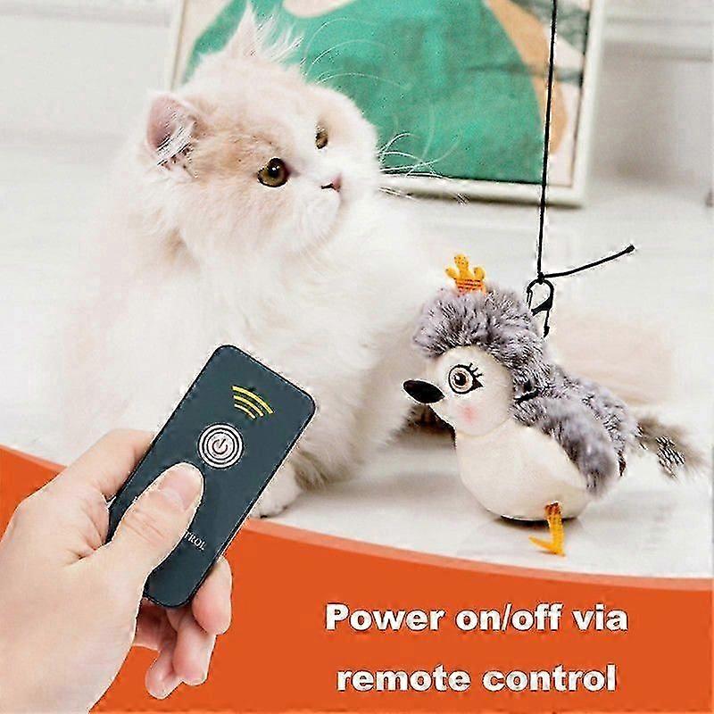 Feather Flyer, Flapping Bird Cat Toy Flying, Upgraded Simulated Chirping Bird Cat Toy, Bird ...