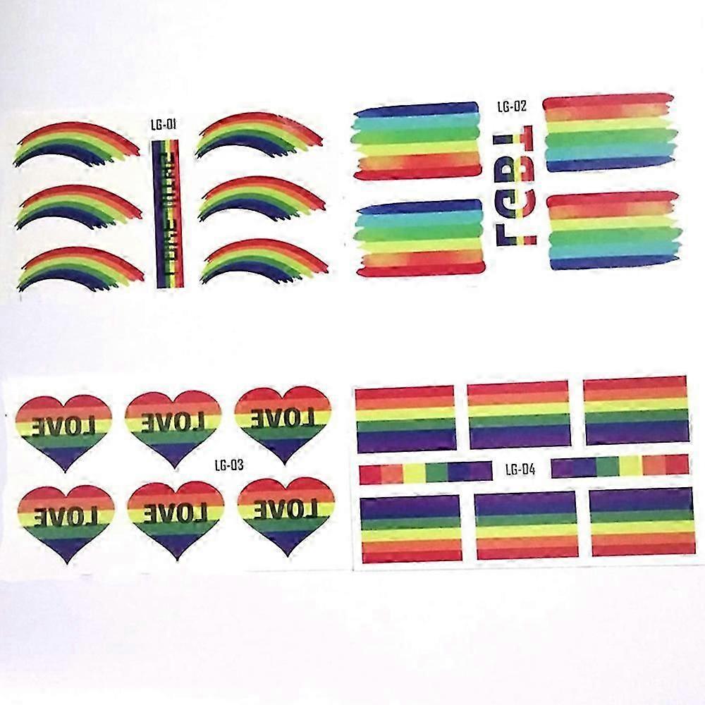 40 Sheets Rainbow LGBT Temporary Tattoos Stickers Pride Day Tattoos for ...