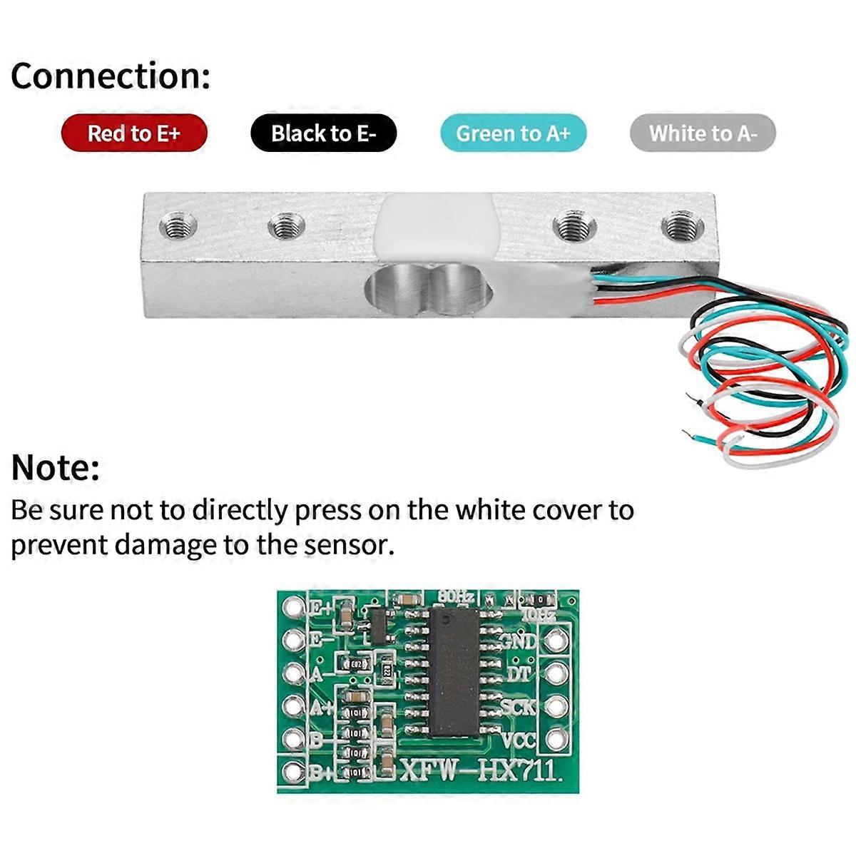 Digital Load Cell Weight Sensor,4Sets 5KG Load Cell HX711 AD Weighit ...